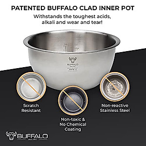 Buffalo White IH SMART COOKER, Rice Cooker and Warmer, 1 L, 5 cups of rice, Non-Coating inner pot, Efficient, Multiple function, Induction Heating (5 cups)
