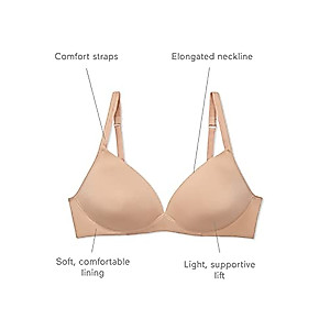 Warner's Women's Elements of Bliss Support and Comfort Wireless Lift T-Shirt Bra 1298, Canal Blue Petals, 36A