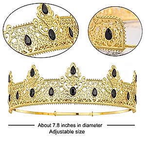 Birthday King Crown and Birthday King Sash,Birthday Gifts For Men , Birthday Party Prom Decoration For Men (Gold-1)