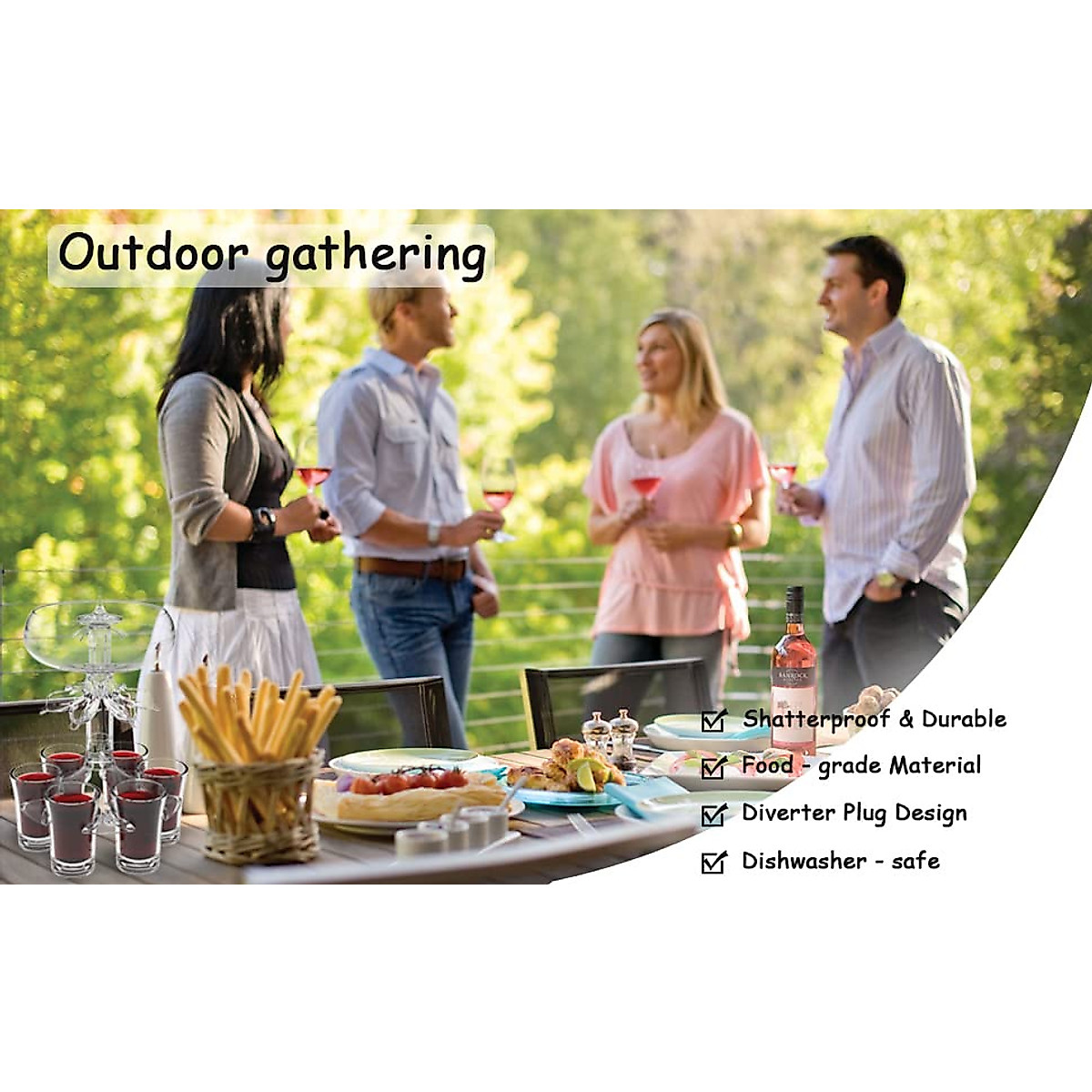 ALEVMOOM 6 Shot Glass Dispenser and Holder,Shots Dispenser for Filling Liquids, Multiple 6 Shot Dispenser,Bar Shot Dispenser, Cocktail Dispenser,Carrier Liquor Dispenser Drink Tool,with Brush