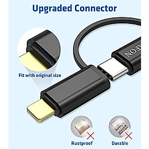 CHAFON USB C Multi Fast Charging Cable PD 60W Nylon Braided Cord 5-in-1 3A USB A/C to Type C/Micro USB Charger Adapter Compatible Samsung Galaxy S20 LG Sony iPad Pro 2018 Android(3.3FT)