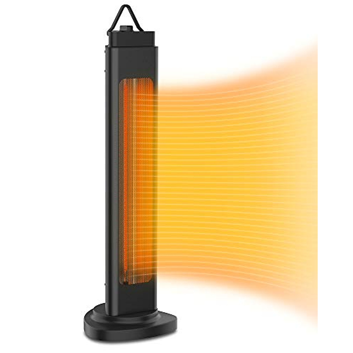 SURJUNY Electric Patio Heater, Infrared Space Heater with 90° Oscillation, Tip-Over Shut Off Protection, Quiet and Fast Heating, 1500W Radiant Heater for Indoor, Patio Outdoor Use