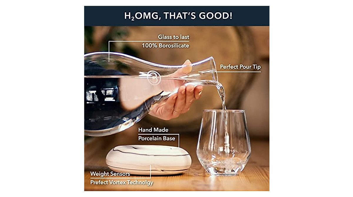 MAYU Swirl Structured Water Pitcher - 1.5L Glass Carafe with Vortex ...