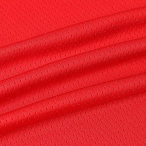 Blank Basketball Jersey Men's Mesh Athletic Sports Shirts Black Yellow White Blue Red S-3XL(Red,XX-Large