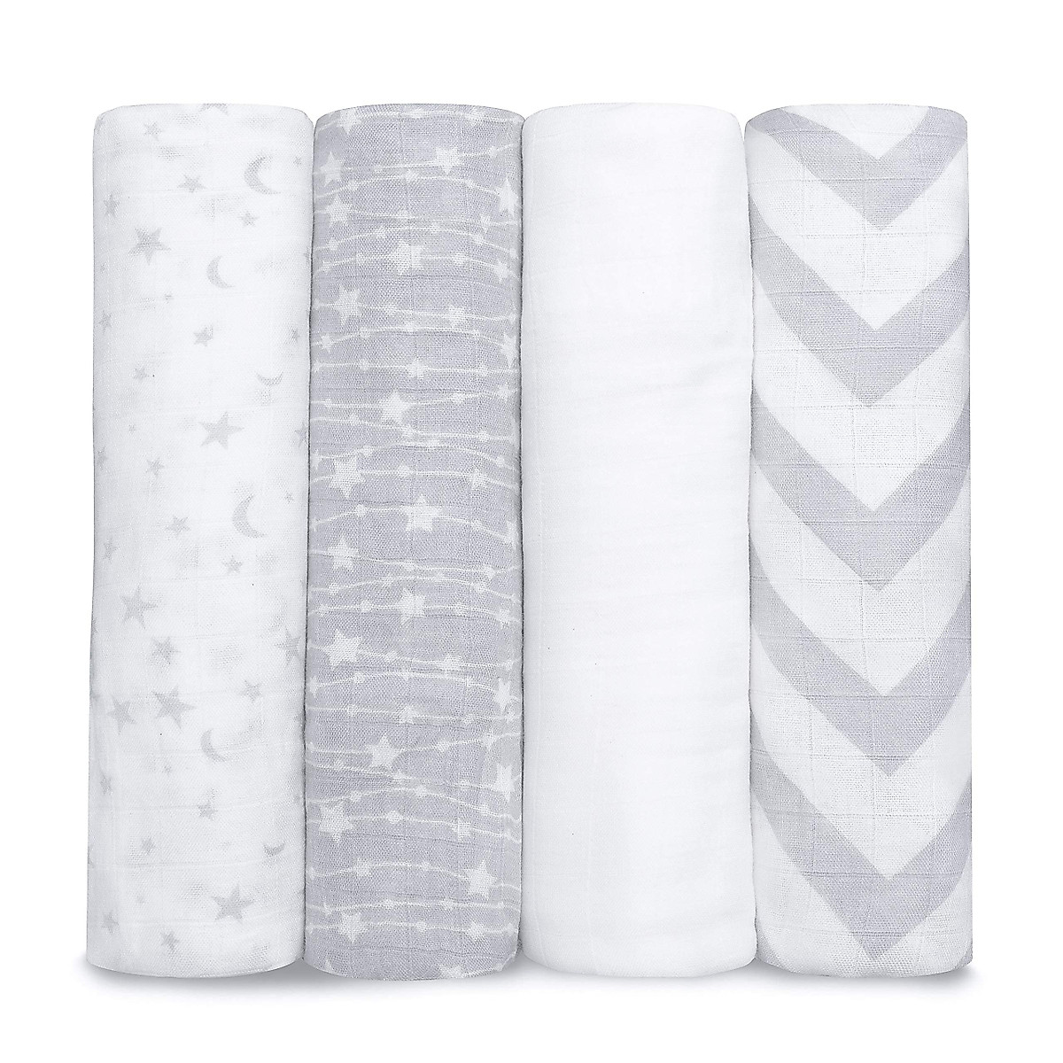Comfy Cubs Muslin Burp Cloths 10 Pack and Muslin Swaddle Blankets Bundle