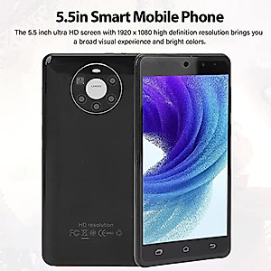 5.5in Mobile Phone, HD Display Smartphone 5MP Front 8MP Rear 100‑240V 1920x1080 Resolution for Daily Use (US Plug)