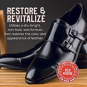 RED MOOSE Liquid Shoe Polish - 4 oz Sponge Top for Leather, Boots, Dress Shoes (Gray)