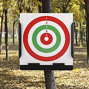 Metal Box BB Trap Target with 20 Shooting Paper Targets, Airsoft Pellet Trap Catcher, Mini BB Gun Target for Shooting Practice and Air Soft Gun Training (Red)