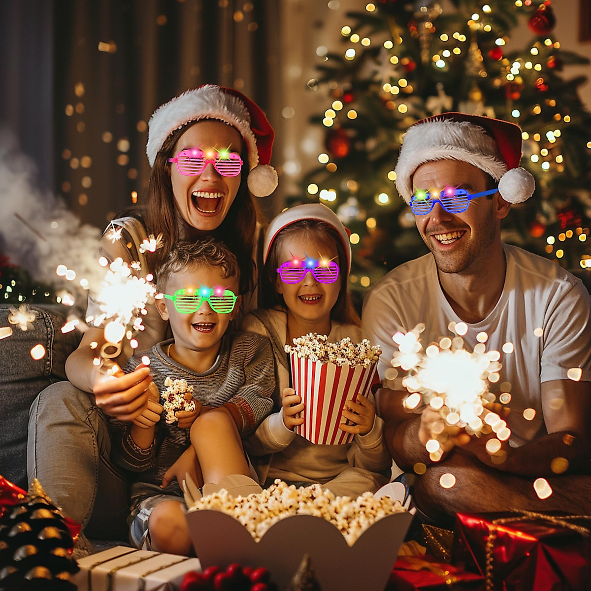 Zaaaslsm 40 Pack Led Glasses,Light Up Glasses,Glow Glasses Glow In The Dark Party Supplies Suitable For Kids/Adults, Rave neon Flashing Party For Birthday Mardi Gras New Year's Eve Party Decoration