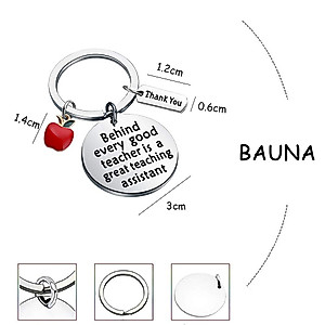 BAUNA Teaching Assistant Gift Teacher's Aide Key Chain Thank You Gift