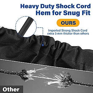 Hifybaty 17'- 19' Boat Cover - Heavy Duty 600D Dual PU Trailerable Marine Grade Polyester Canvas, Fits 17-19ft V-Hull, Tri-Hull, Fishing Boat, Runabout, Pro-Style Bass Boat with Tightening Strap