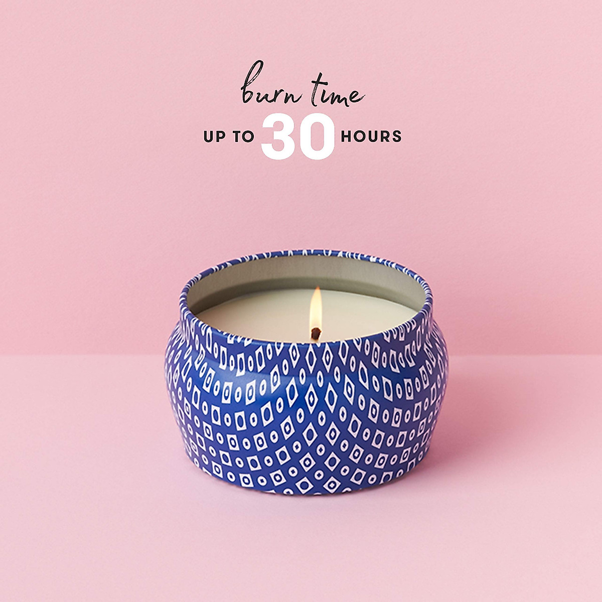 Capri Blue Volcano Scented Mini Tin Candle - Printed Mini Tin Jar Candle - Luxury Candles for Home Scented with Tropical Fruit & Sugared Citrus - Soy Candle Wax Blend - Blue Candle (3 oz)