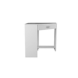 Roomsmart Ideal Gloss White Compact Modern Corner Computer Writing Desk for Home Office