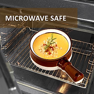 ZOOFOX Set of 4 French Onion Soup Bowls, 16 Ounce Soup Crock with Handle and Lid, Ceramic Soup Crock Oven Safe for Soup, Beef Stew, Chilli