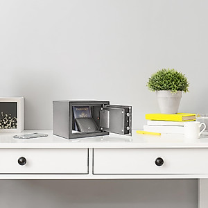 Barska Digital Keypad Home & Office Steel Security Safe Lock Box with Deadbolts - 0.41 Cu Ft Compact