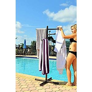 Pool & Spa Towel Rack Bronze Premium Extra Tall Towel Tree Outdoor PVC