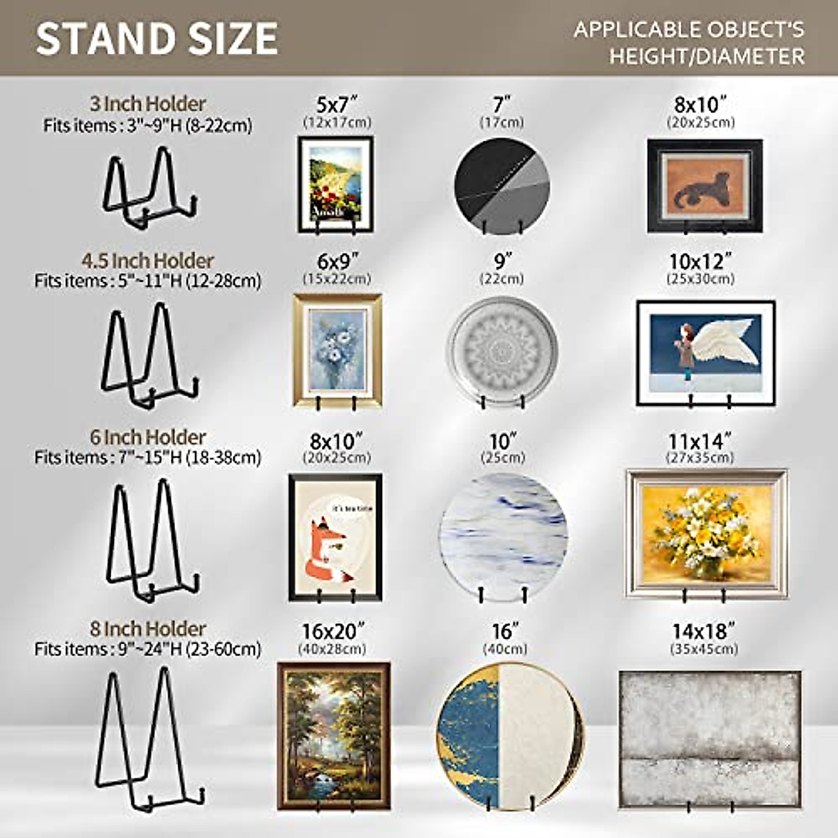 Plate Holder Easel Display Stand - 3 inch Metal Plate Stands for Display - Tabletop Picture Stand - Black Iron Easels for Display Pictures | Photo Frames | Book | Decorative Plates | Plaque - 1 Pack