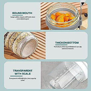 ZIZOTI 8 Packs Glass Overnight Oats Containers with Lids and Spoons,2 Size 16 Oz & 10 Oz Mason Overnight Oat Jars, Airtight Breakfast Meal Prep Glass Container to Go for Chia Yogurt Salad Cereal Fruit