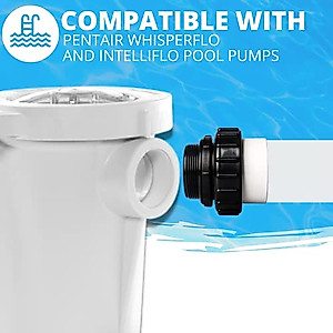 (2-Pack) 2" MIP x 2" PVC Hi-Temp Unions, Compatible with Pentair Whisperflo & Intelliflo Pool Pumps - Hand-Tightened Pool Pump High Temp Unions - Replacement for Schedule 40 Male Adapters