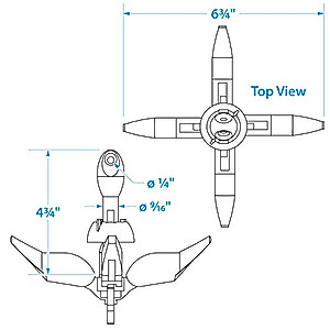 SEACHOICE Folding Grapnel Anchor 1-1/2 lbs. 41050, Steel