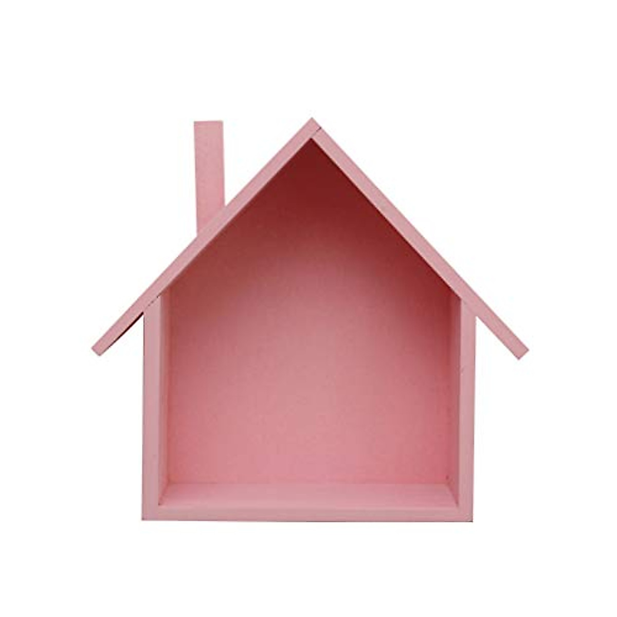 Cabilock Small House Shaped Wall Shelf Wooden Wall Mounted Storage Shelf Rack Organizer Display Box for Bedroom Living Room Kitchen Office (Pink)