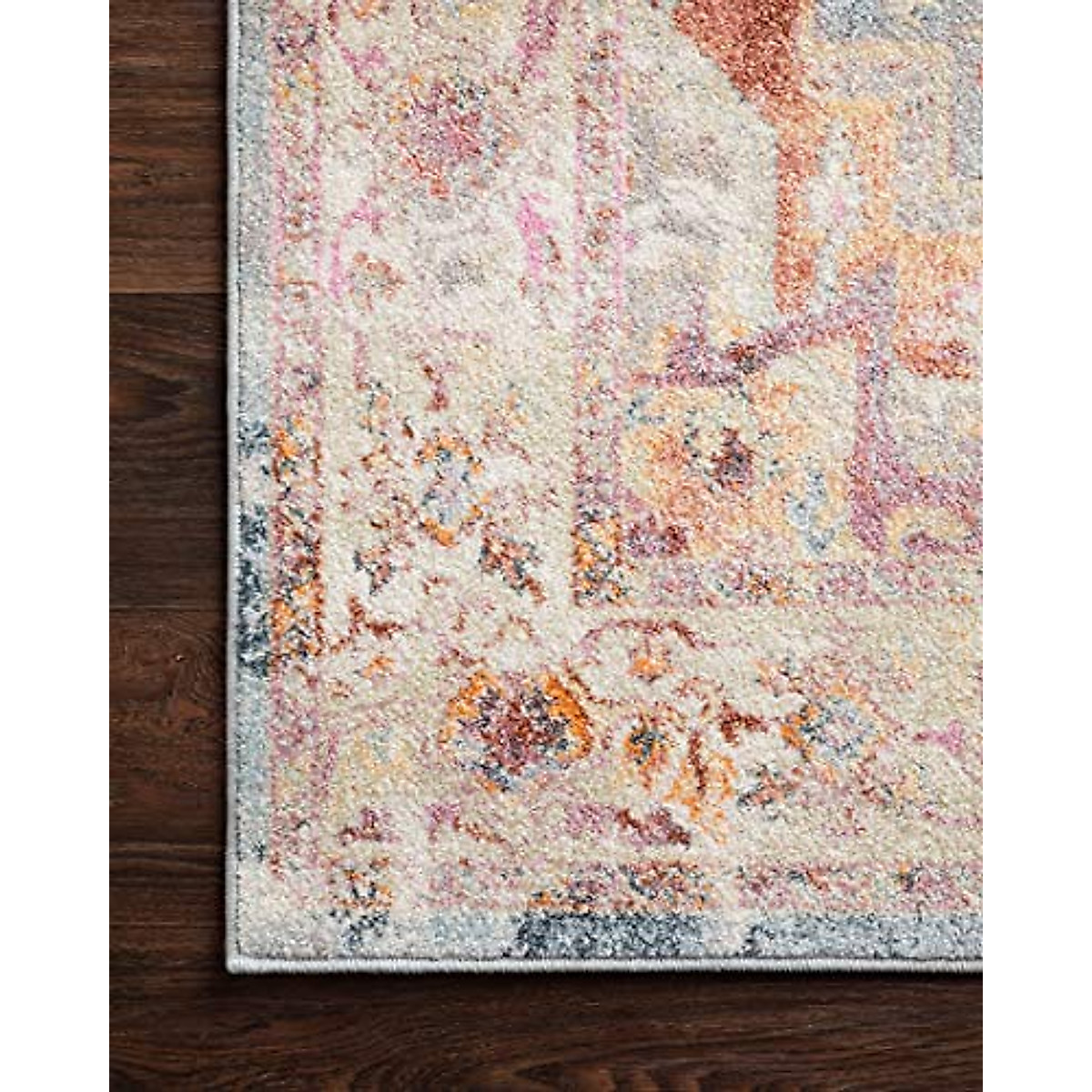 Loloi CLARA Area Rug, 5'-3" x 7'-7", Sunset/Ivory