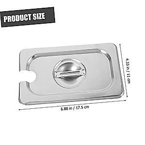 Slotted Pan Lid Stainless Steel Opening Cover Box with Lid Food Warmer Pan Lid Food Pan Cover Lid Food Plate Cover for Jam Rectangular Jam Serving Plate Lid Jam Snack Tray Lid