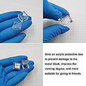 0.39" Element Cube - Set of 11 Metal Density Cubest Include Zinc Tin Copper Iron Aluminum Carbon Titanium Nickel Molybdenum Bismuth Tungsten for Labs and Collections