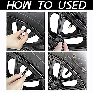 JUSTTOP Car Tire Valve Stem Caps, 12pcs Air Caps Cover, Universal for Cars, SUVs, Bike, Trucks and Motorcycles-Black