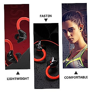 Hemobllo 1 Pair Earphones Workout Headphones Headphones Noise Cancelling Wired Headphones Ear Hooks for Earbuds Cheekbone Earphones Wired Earbuds for Running Red Headset Sports