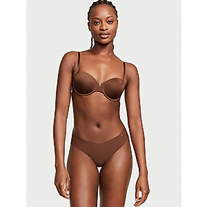 Victoria's Secret Smooth No Show Thong Underwear, Panties for Women, Mousse (L)