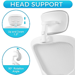 thksbought Office Computer Desk Chair,Home Office Chair,Ergonomic Office Chair, Computer Gaming Chairs with Lumbar Support (1, Gray White)