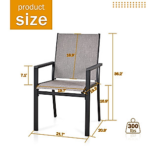 MEOOEM Patio Dining Chairs 2PCS Outdoor Metal Textilene Outdoor Dining Chairs,Durable for Lawn Garden Backyard Pool All Weather