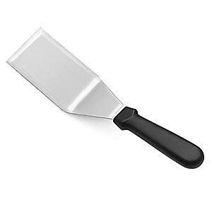 New Star Foodservice 36152 Plastic Handle Heavy Duty Hamburger Turner/Spatula with Cutting Edge, 11.5-Inch, Black
