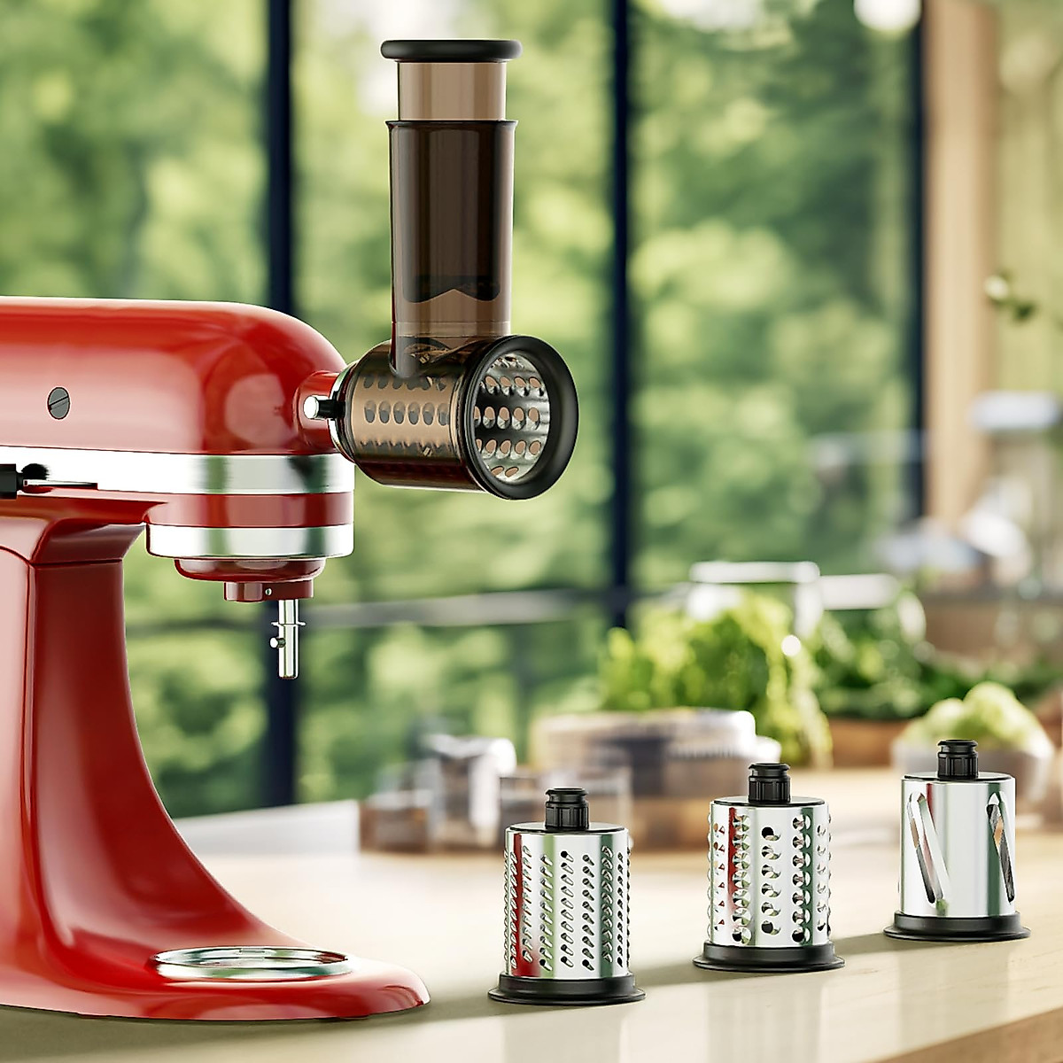 Meat Grinder & Slicer Shredder Attachment for Kitchenaid Stand Mixer, Includes Metal Meat Grinder, Sausage Stuffer, Meatball Accessories, Slicer Shredder Set for Kitchenaid Mixer Attachments By GVODE