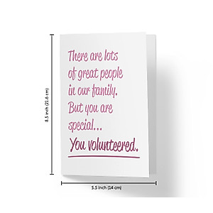 Karto Sweet and Funny Birthday Card For Sister In Law, Single Large 5.5 x 8.5 Greeting Card, Sister In Law Birthday Card, Birthday Cards For Sister In Law Volunteered Sister