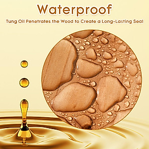 128 OZ Pure Tung Oil for Wood Outdoor/Indoor, Food Grade Wood Sealer,1 Gallon Tung Oil for Wood Food Safe, Waterproof Sealer for Wood, Tung Oil Finish,Wood Oil for Outdoor Furniture/Cutting Board/Teak