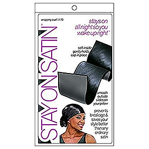 Stay On Satin Wrapping Scarf, Black