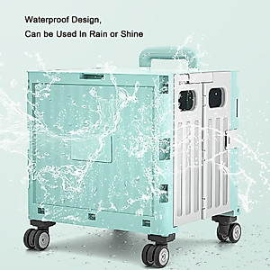 Grocery Cart on Wheels Cart Stair Climber Wheeled Rolling Crate Teacher Utility with Collapsible (Size : Green Eight Rounds)