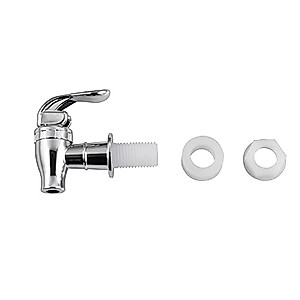 Walkinginrain Replacement Spigot for Beverage Dispenser,Push Style Spigots,Water Dispenser Replacement Spout Silver 2 Pack