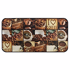 Aslsiy Coffee Bean Mugs Kitchen Rug Fall Coffee Area Rug Bedroom Mats Bath Rugs Autumn Welcome Non Slip Living Room Rug for Floor Comfort Doormats Home Decor 39" X 20"