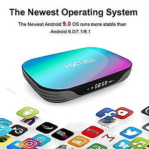 Sofobod HK1 Box Smart TV Box Android 9.0, 4GB RAM 128GB ROM, S905X3 Quad Core 64bit Cortex-A55, GPU G31™ MP2, 2.4G/5G Dual WiFi BT4.0 H.265 Decoding LAN 1000 RJ-45, HD 8K