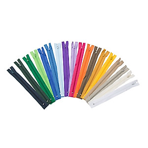 YAKA 60pcs 9 Inch Nylon Coil Zippers Sewing Zippers for Tailor Sewing Crafts (20 Color)