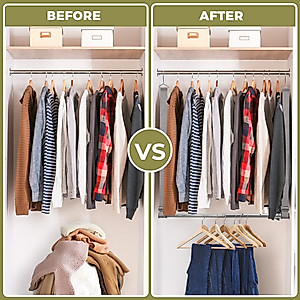 STORAGEIDEAS Hanging Closet Rod, 17-28In Adjustable Width and Up to 32In Height Adjustable Closet Rod Extender, Double Closet Rod Hanging Bar, Space-Saving Tension Hanging Organizer, Webbing, 1 Pack