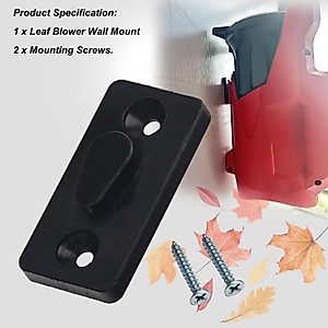 Leaf Blower Wall Mount Compatible with Milwaukee Leaf Blower M18 2724-20 2724-21, Plastic Wall Holder use for Hanging Leaf Blower - Mounting Bracket