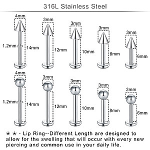 JIESIBAO 75PCS Mixed-size Piercing Kits for All Piercings,Stainless Steel Piercing Kit 14G 16G 18G 20G Piecing Needles for Ear Cartilage Tragus Nose Septum Lip Nipple Piercing Tools