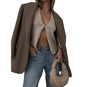 Women Crochet Knit Vest Solid Hollow Out Button Down V Neck Sleeveless Crop Tops Vintage Casual Versatile Streetwear