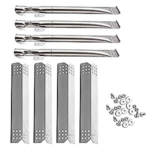 WALBZS Grill Replacement Parts Kit for Home Depot Nexgrill 720-0830H, 720-0830D, 720-0783E, 720-0888,Stainless Steel Pipe Burner and Heat Plates Tent Shield