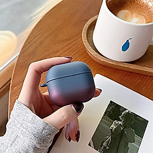 Graduated Color Hard Plastic Protective PC Case Cover Sleeve Compatible with Lenovo thinkplus LP40 Earbuds, Frosted Touch Feel Protective Skin Sleeve with Carabiner (C)