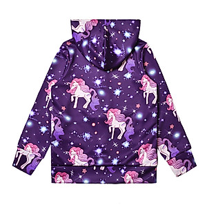 Star Unicorn Jackets for Girls 7-16 Zipper Hoodie Sweatshirt Christmas Clothes